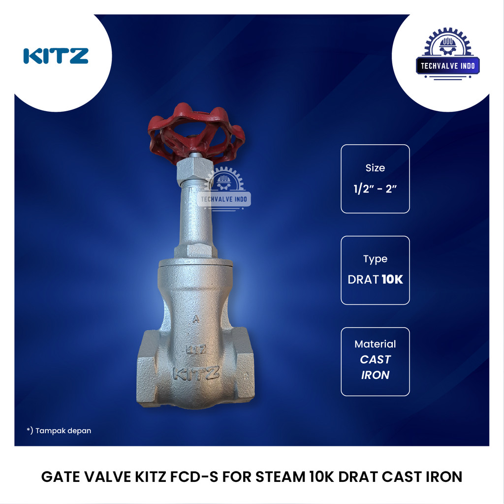 Jual GATE VALVE KITZ FCD-S 1 1/2" INCH FOR STEAM 10K DRAT ORIGINAL ...