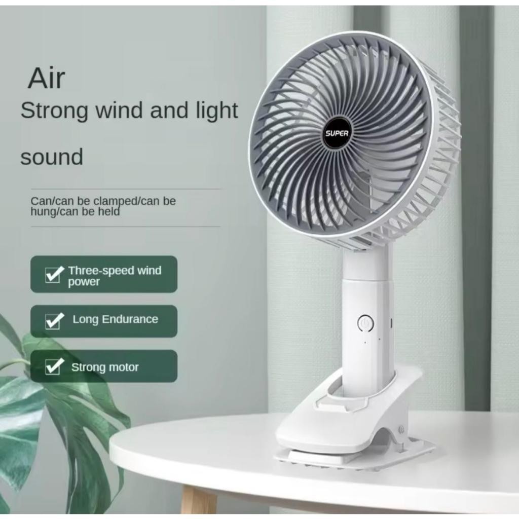 Jual Kipas Angin Battery lithium 2000mah Jepit PUTAR 720 Portable Mini ...