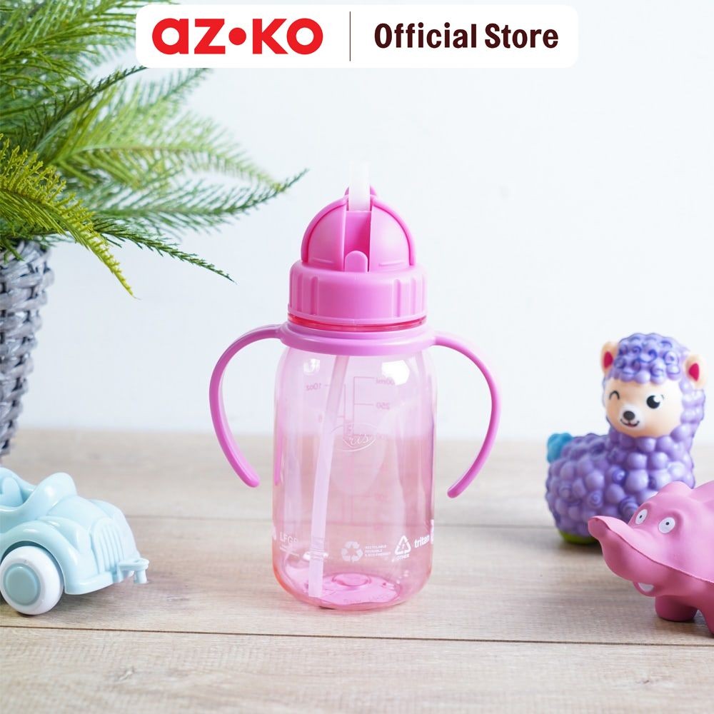 Jual AZKO Kris 350 ml Botol Minum Anak Flipstraw - Pink Water Drinking ...