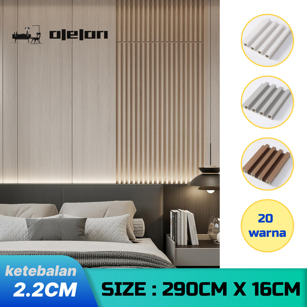 Jual JKU43 [2.9 meter x 16 cm] Papan Kayu WPC / Panel Dinding PVC 3D ...