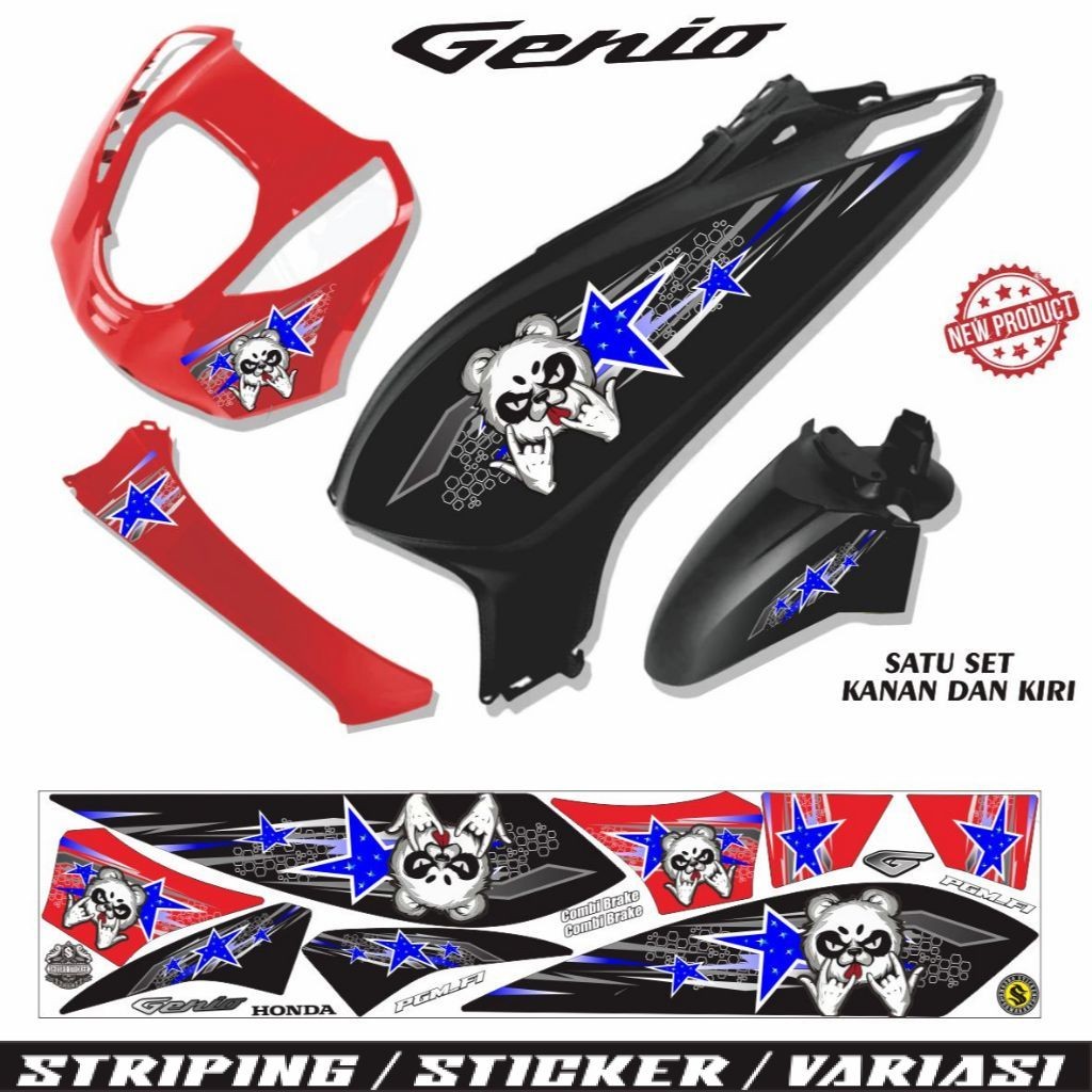 Jual VARIASI STRIPING STIKER KEREN MOTIF MOTOR NEW HONDA GENIO FI LIS ...