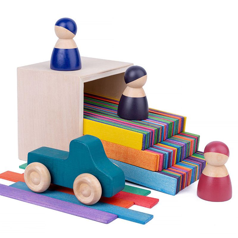 Jual Montessori Rainbow Bridge Building Assembling Building Blocks ...