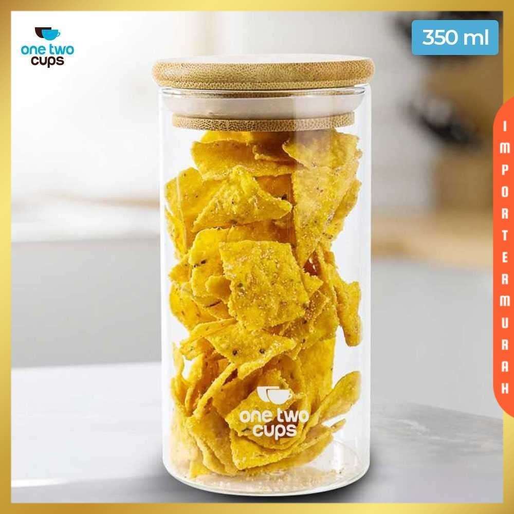 Jual One Two Cups Toples Kaca Penyimpanan Makanan Glass Jar Coffee ...