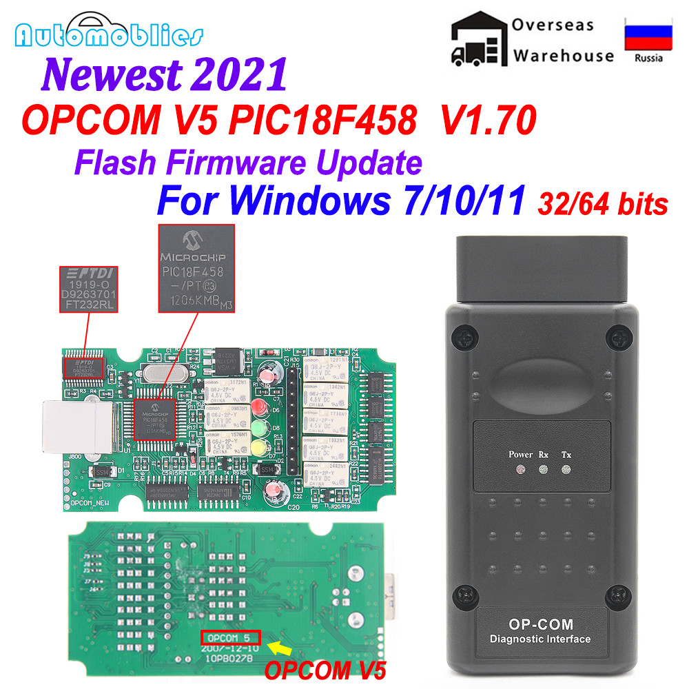 Jual OPCOM V5 V1.70 PIC18F458 FTDI Flash Firmware update CAN BUS OP COM ...