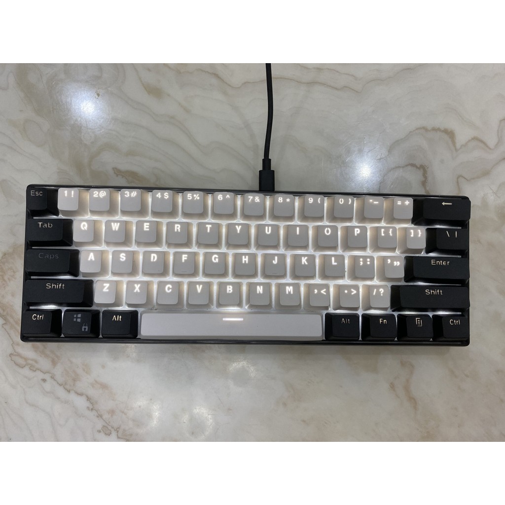 Jual (Keycaps Only Sold)Black White RK 61 Keycaps PBT Material OEM ...