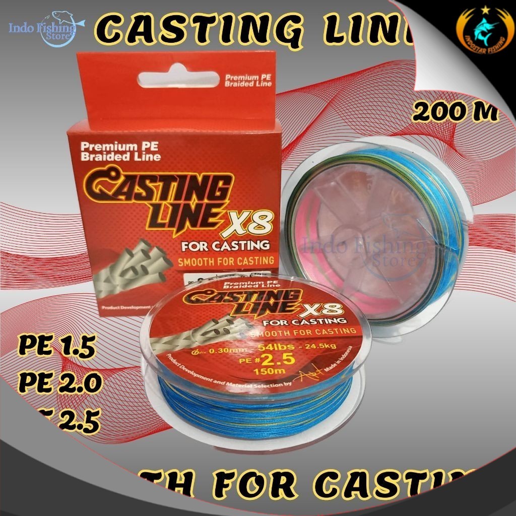 Jual Senar Pancing Casting Line X8 Benang PE Mancing Braided Tension 150m 200m Super Kuat dan ...