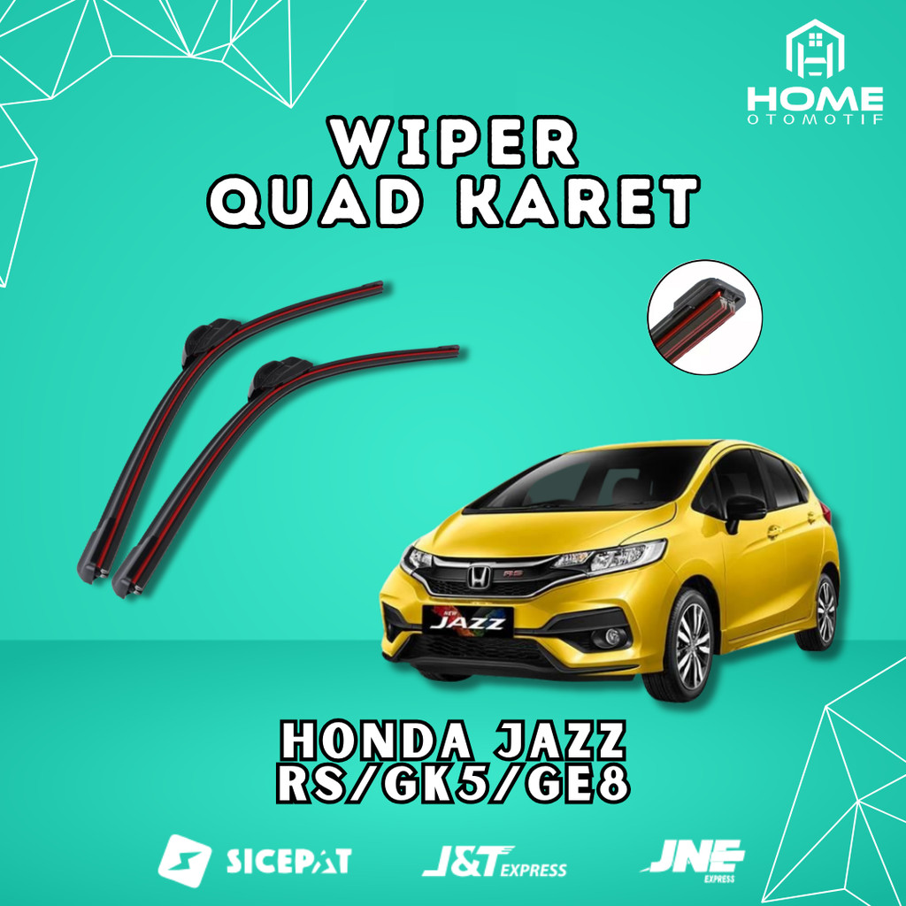 Jual Wiper Mobil - Honda Jazz RS/GK5/GE8 2009-Sekarang - Model 4 Karet Quad Blade 1 Set (2Pcs ...