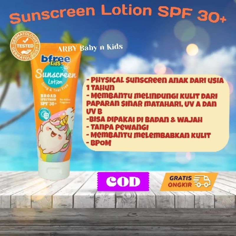 Jual Sunscreen Anak Bayi Usia 1 Tahun Keatas BFREE KIDS LOTION Broad ...