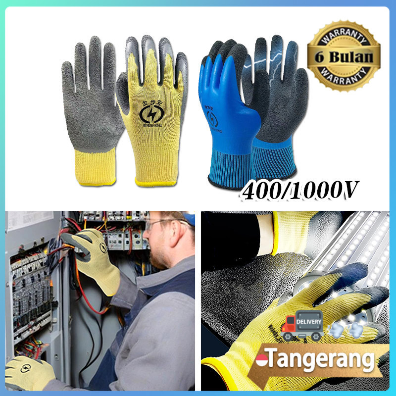 Jual 1pasang 400V 1000V Sarung Tangan Isolasi / Sarung Tangan Listrik ...