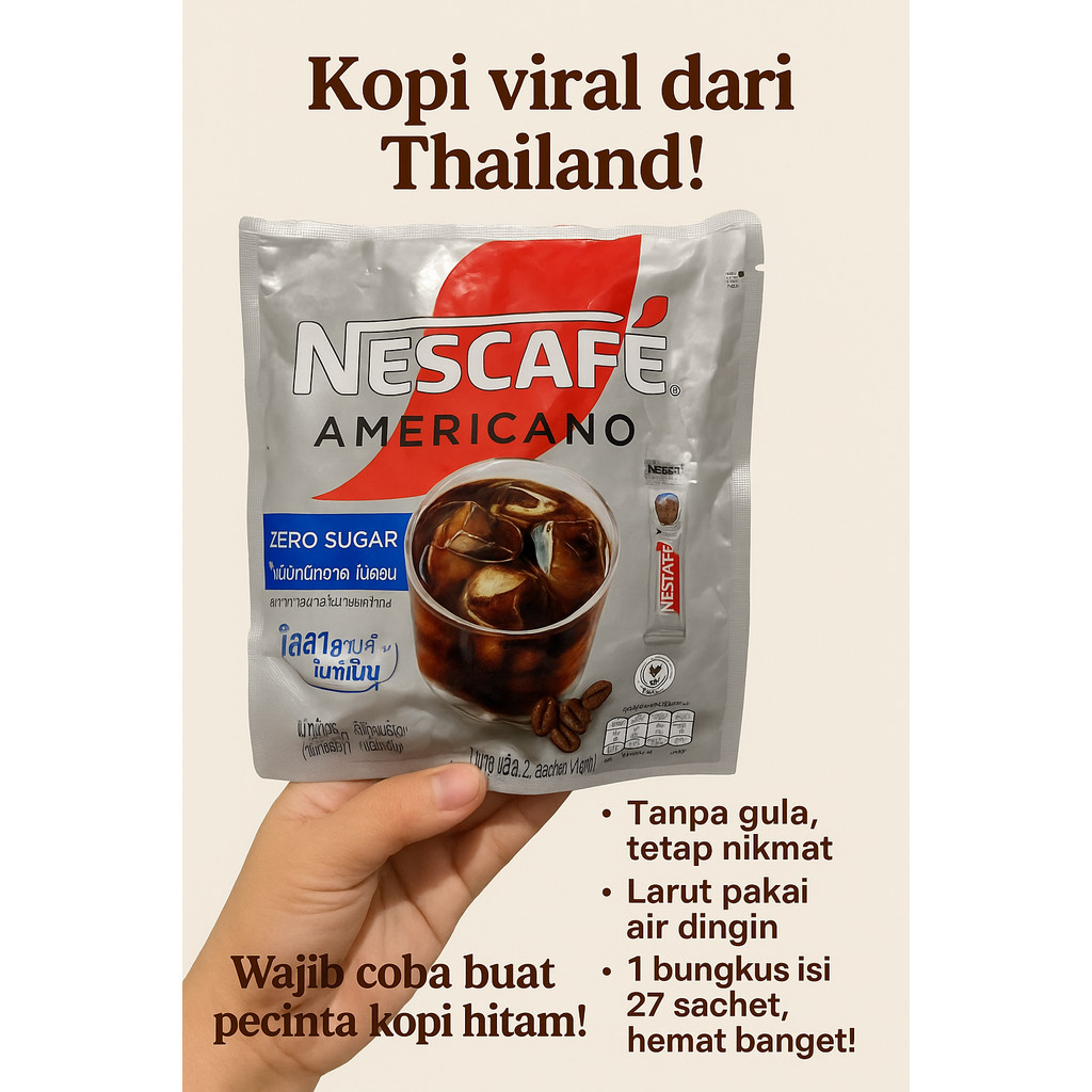 Jual NESCAFE AMERICANO ZERO SUGAR – 27 Sachet @ 2 Gram | Shopee Indonesia