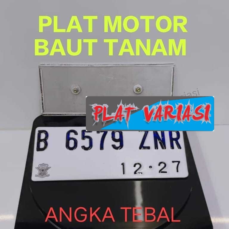 Jual Custom angka plat motor baut tanam custom plat motor putih ...