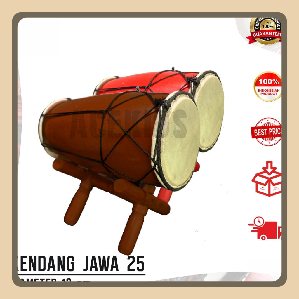 Jual Alat Musik Tradisional Kendang Jawa Ukuran 25 CM Gendang Tabuh ...