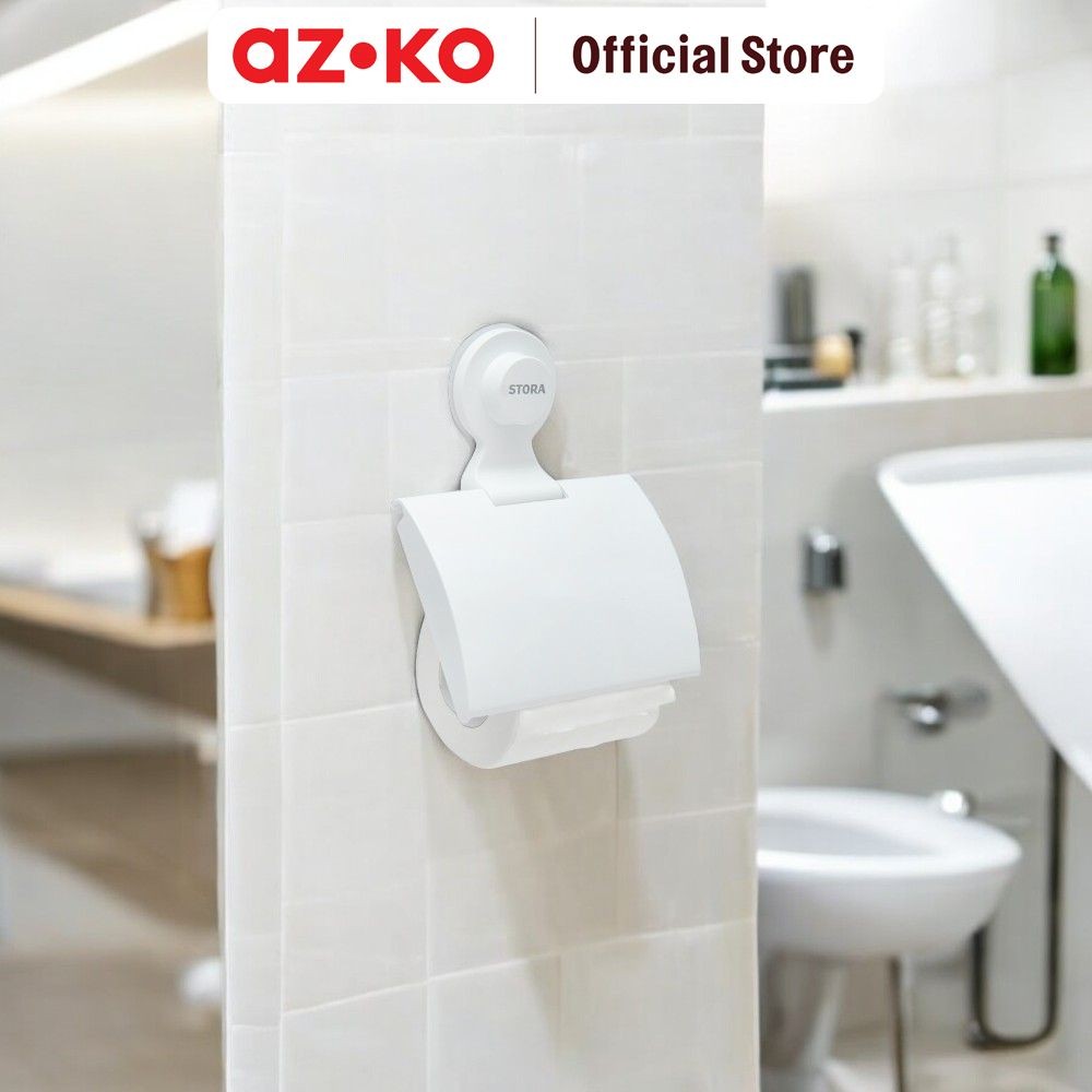 Jual AZKO Stora Holder Tisu Toilet Roll Dengan Tutup - Putih Tissue Box ...