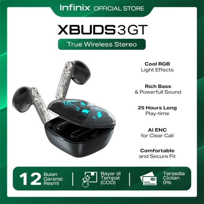 Jual Infinix TWS Xbuds GT 3 - XE 30 - RGB Lht Effects - AI ENC for ...