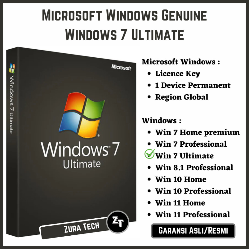 Jual Win 7 Ultimate Original Licence Key RETAIL / OEM Permanen ...