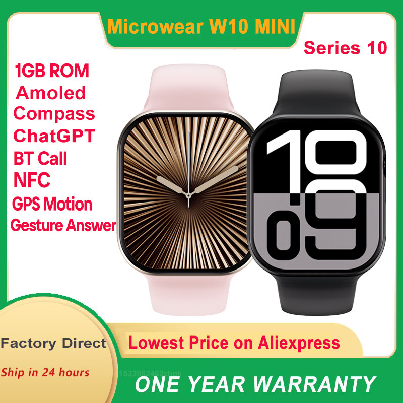 Jual Microwear W10 mini Watch X Series 10 Smart Watch AMOLED ChatGPT ...