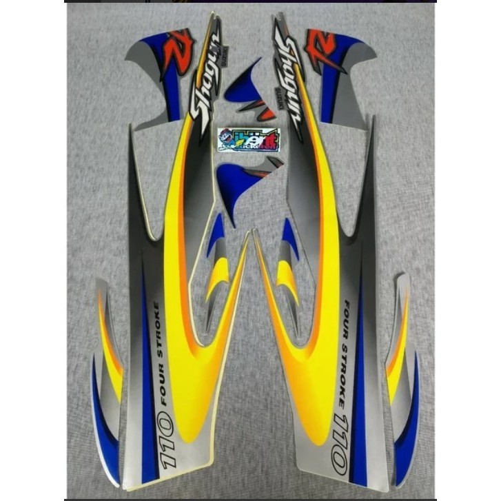 Jual STRIPING SHOGUN R 110 SILVER TAHUN 2001 STIKER LIS STANDAR ORI ...