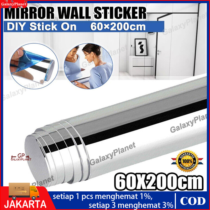Jual 50*100CM 60*100CM 50X200CM Mirror Stiker Dinding /Sticker Tempel ...