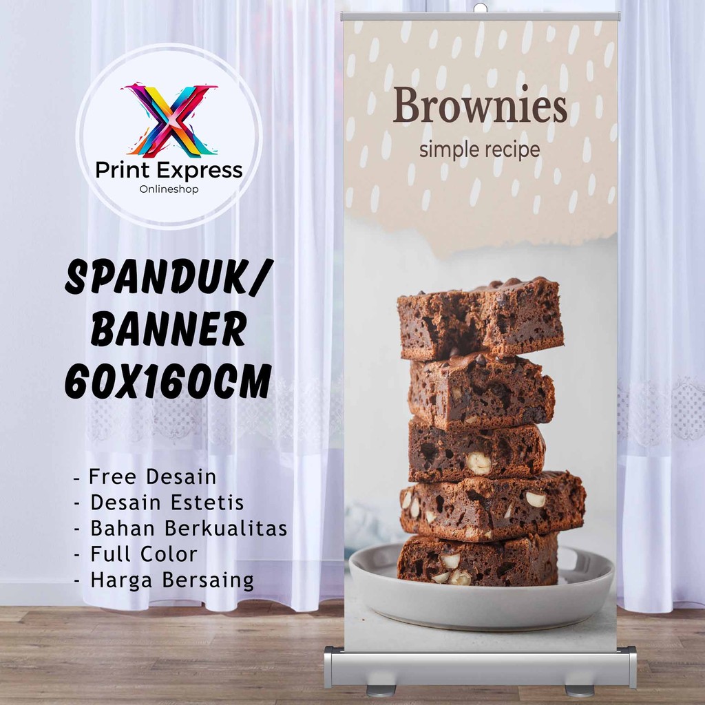 Jual Cetak Spanduk Brownies Coklat 60x160 Cm Bisa Rekues Free | Shopee ...