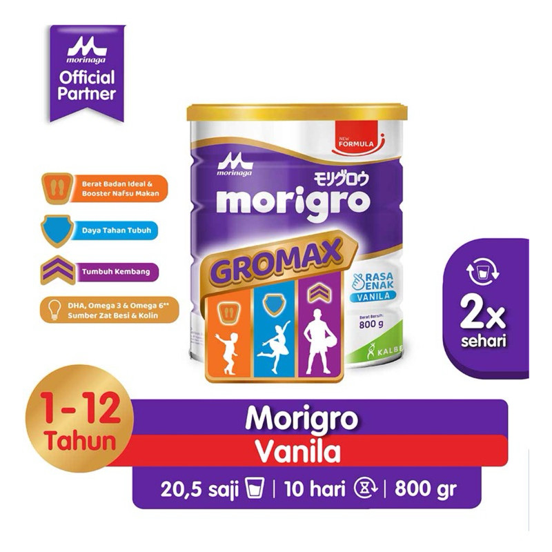 Jual Morinaga Morigro Formula GROMAX 1-12 tahun 800gr | Shopee Indonesia