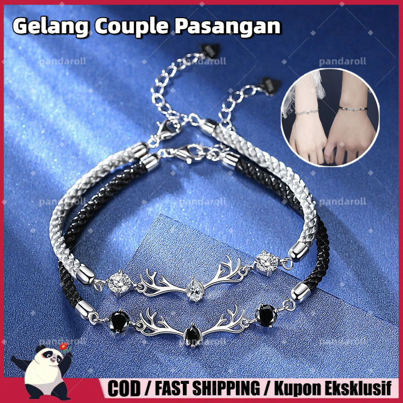 Jual PANDA Hitam Putih Couple Aesthetic Tali Anyaman Yang Dapat ...