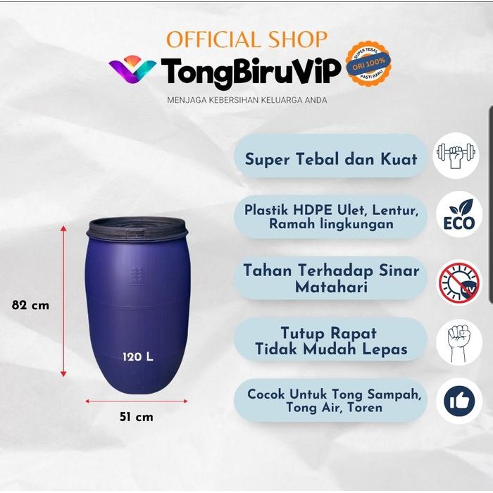 Jual 120L Tong Biru / Tong Sampah / Gentong Air/Drum murah & serbaguna ...