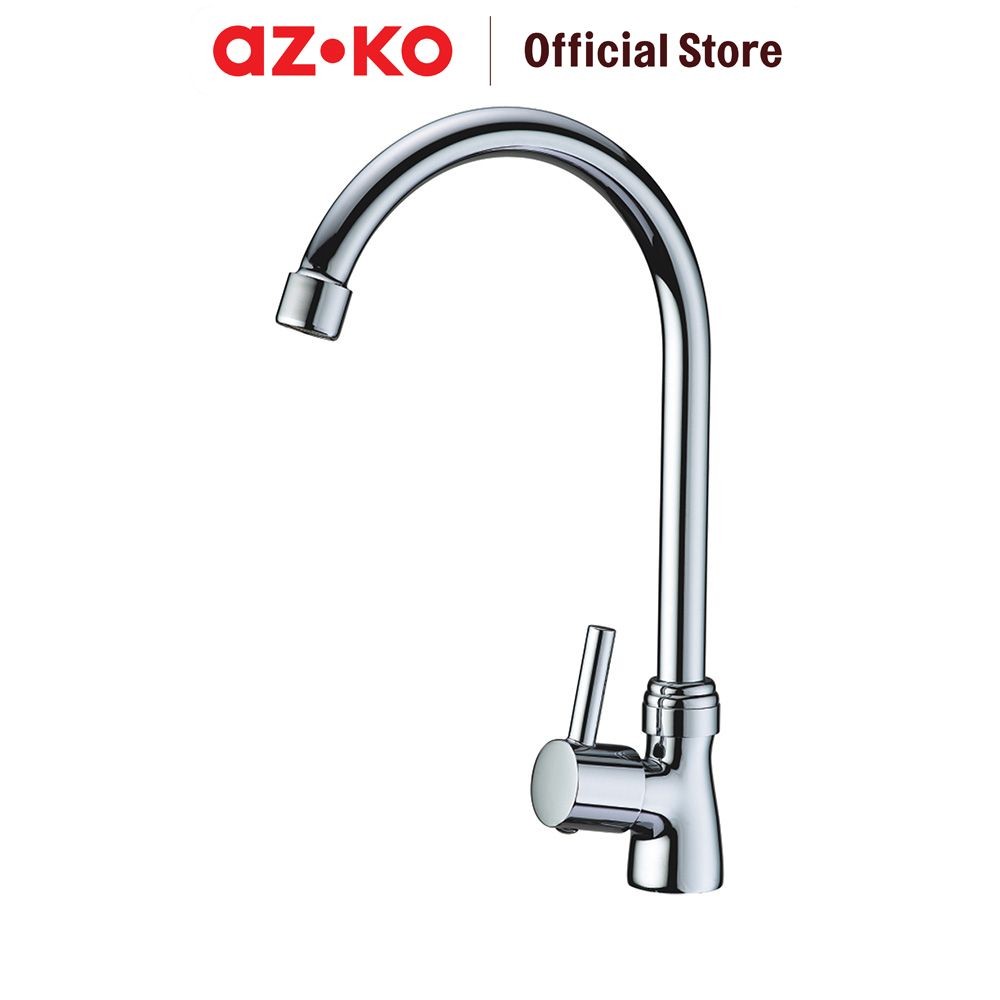 Jual AZKO Acroz 23 cm Keran Dapur Chrome Kitchen Sink Tap Wall Faucet ...