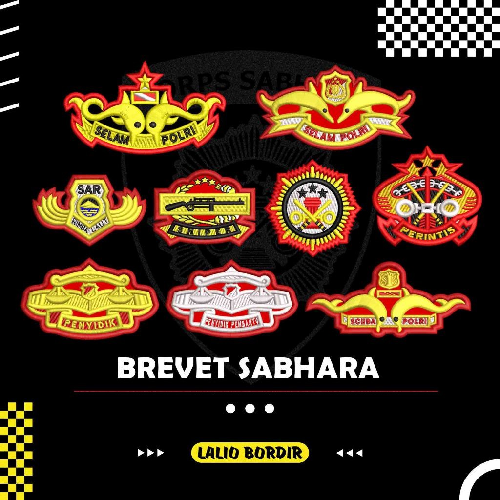 Jual Bordir Logo ATRIBUT PDL SABHARA POLRI TIMBUL BAGUS BREVET SABHARA ...