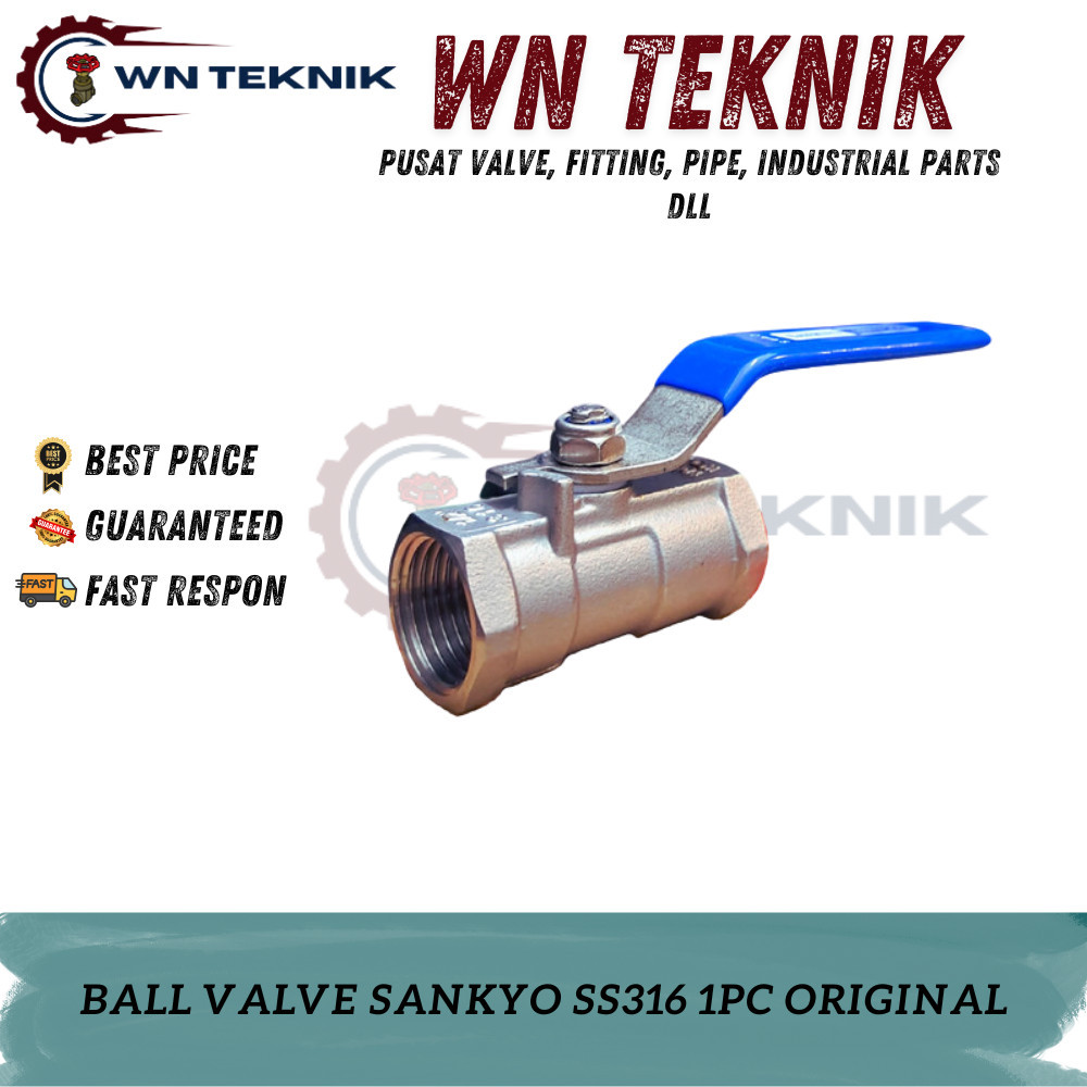 Jual BALL VALVE SANKYO A SS316 1/2" INCH ORIGINAL 100% | Shopee Indonesia