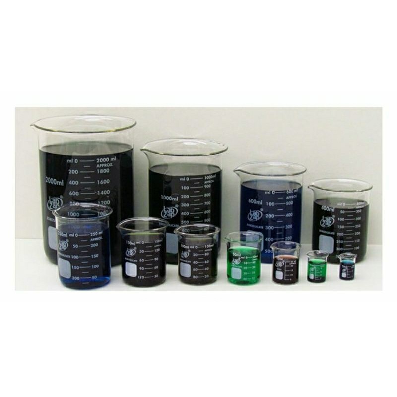 Jual Gelas Ukur Takar Kaca Laboratorium Lab kimia 50ml 100ml 250ml ...