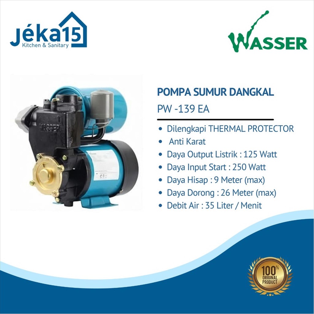 Jual POMPA SUMUR DANGKAL WASSER PW-139 EA | Shopee Indonesia