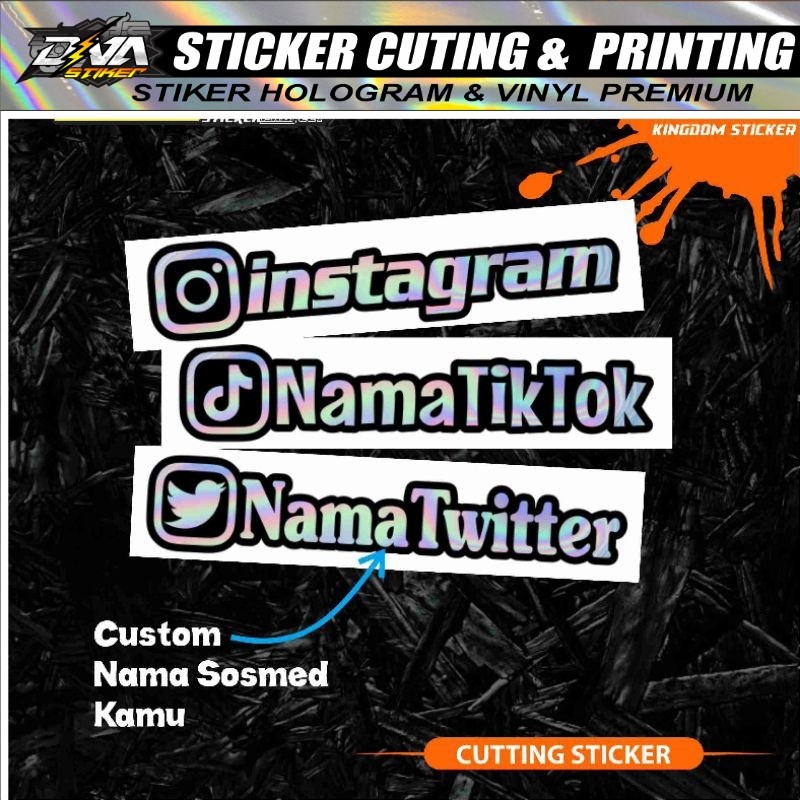 Jual Stiker Nama SOSMED Cutting Sticker Nama Custom | Shopee Indonesia