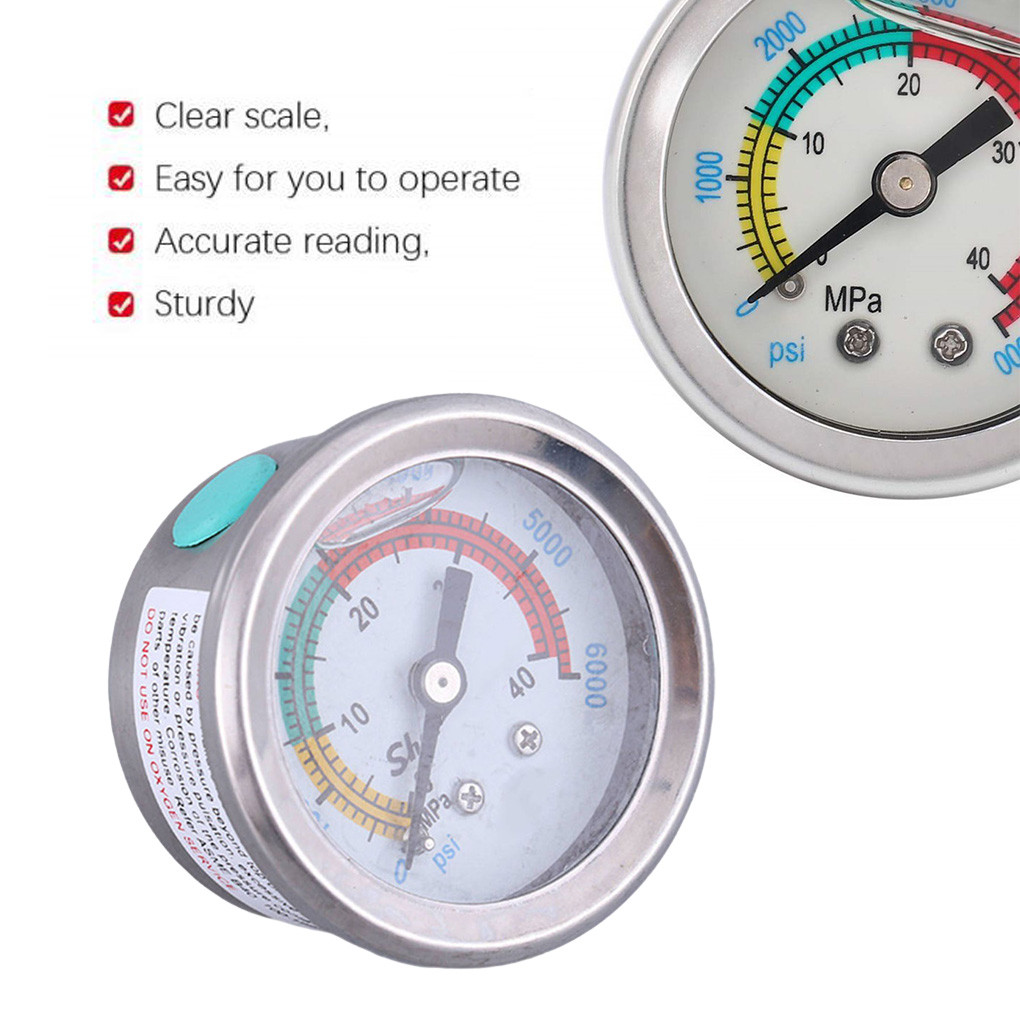 Jual 40mpa bercahaya Manometer Pompa Pengukur tekanan minyak Indikator ...