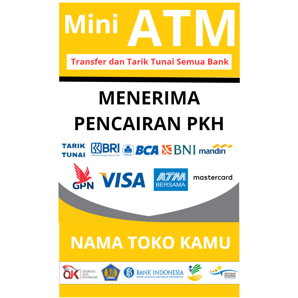Jual Stiker Poster Konter Mini ATM Transfer dan Tarik Tunai Semua Bank ...