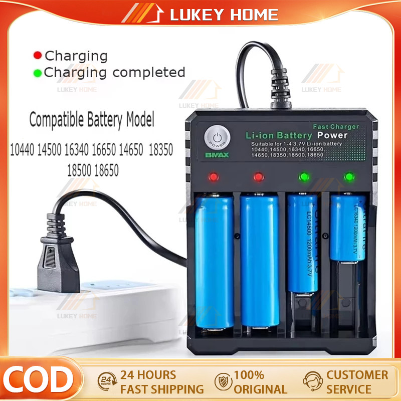 Jual 4 Slot USB Intelligent Battery Charger 18650 Li-ion Baterai AA ...