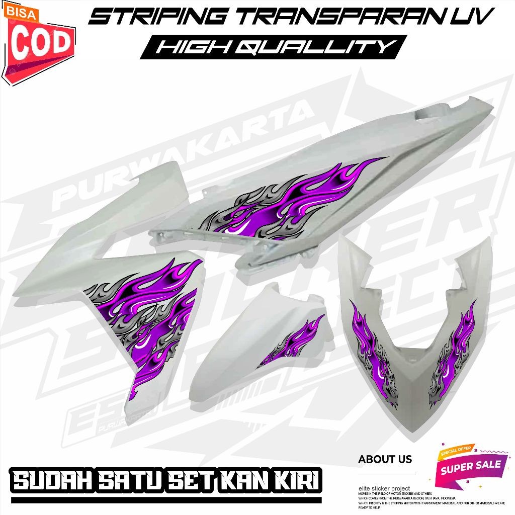Jual STRIPING VARIASI TRANSPARAN HONDA VARIO 125 150 LED OLD STICKER STIKER MOTIF API TERBARU ...