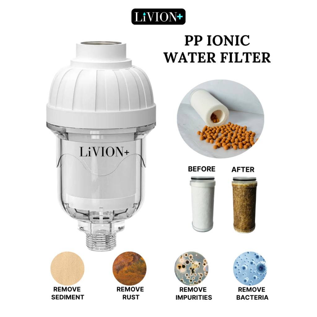 Jual Filter Shower Mandi PP ION LiVION+ Saringan Air Mandi Shower Water ...