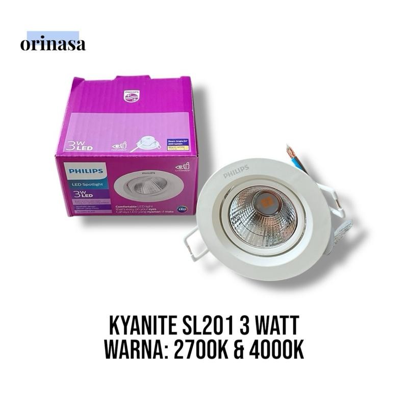 Jual Lampu Downlight Philips LED Kyanite SL201 Spotlight 3W 3 Watt 2700K 4000K | Shopee Indonesia