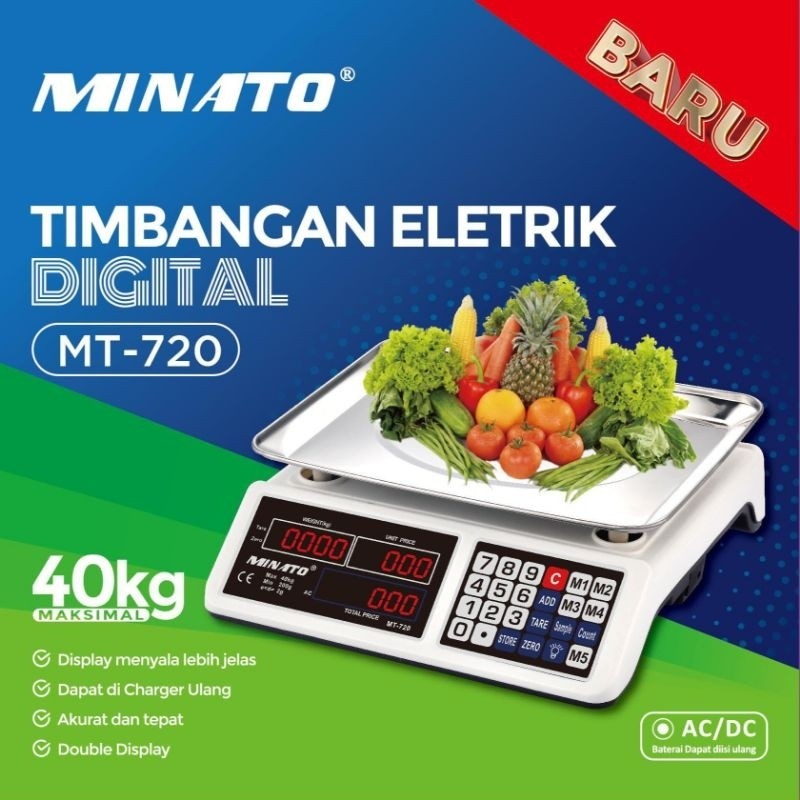 Jual TIMBANGAN BUAH DIGITAL MINATO MT720 40KG / MINATO TIMBANGAN BUAH ...