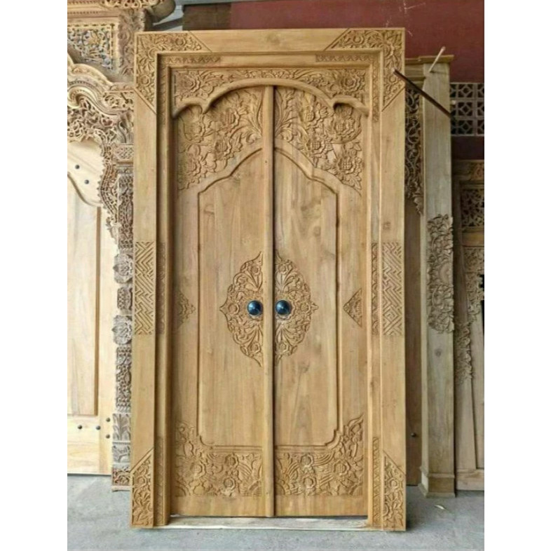 Jual Pintu Gebyok Minimalis/Pintu Rumah Modern Ful Kayu Jati Ukir ...