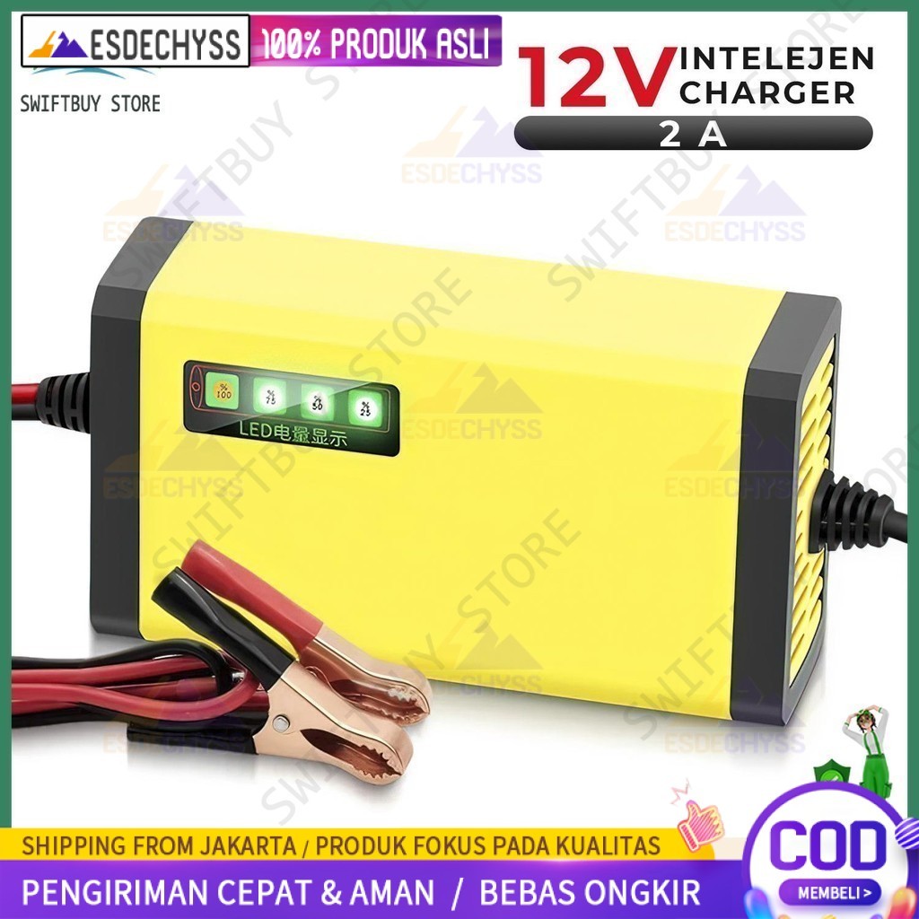 Jual Cas Aki 2A 12V MOTOR MOBIL Charger AKI MOTOR MOBIL 12V 2A KABEL ...