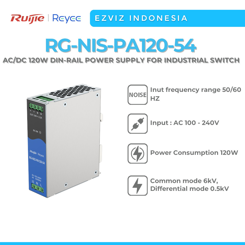 Jual RUIJIE REYEE RG-NIS-PA120-54 AC/DC 120W DIN-RAIL POWER SUPPLY FOR ...