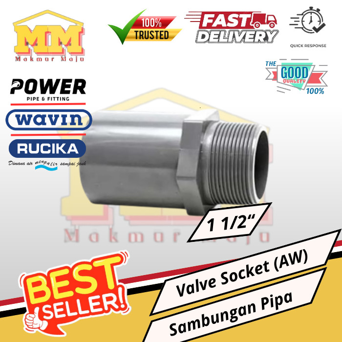 Jual SOK DRAT LUAR - VALVE SOCKET (AW) 1.5" 1 1/2" INCH RUCIKA WAVIN ...
