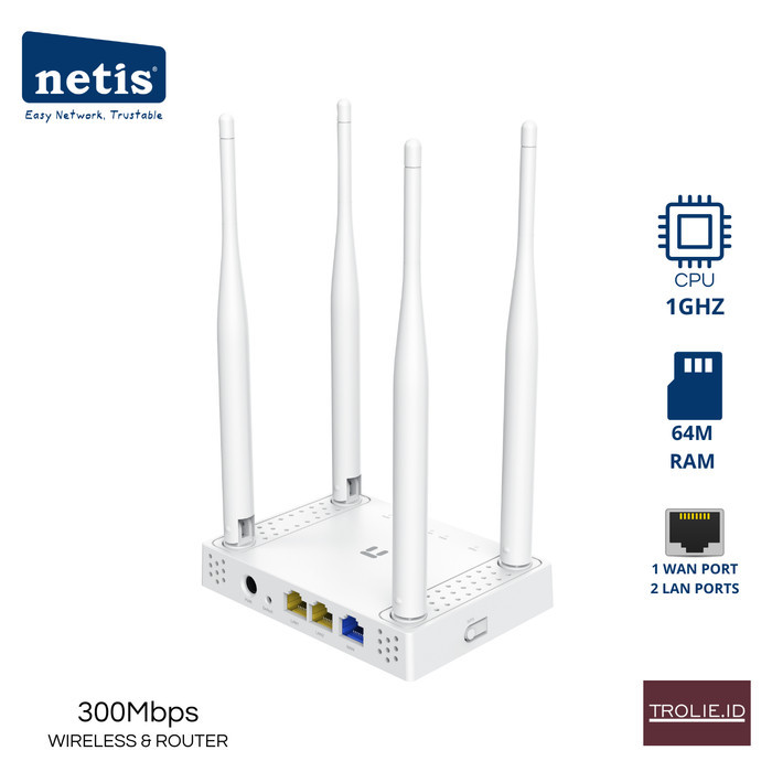 Jual NETIS W4 N300 WIRELESS ROUTER 300MBPS 4 ANTENA GARANSI RESMI ...