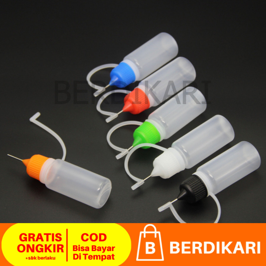 Jual Berdikari 10ML Botol Jarum mini tutup merah Untuk Tempat Saus ...