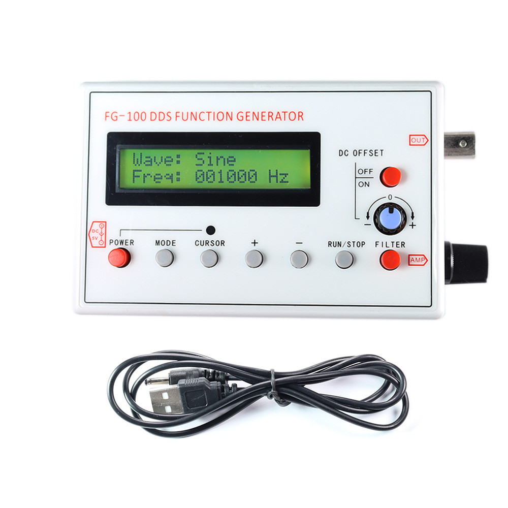 Jual FG-100 DDS Function Signal Generator Frequency Counter 1Hz - 500KHz Signal Source Module ...