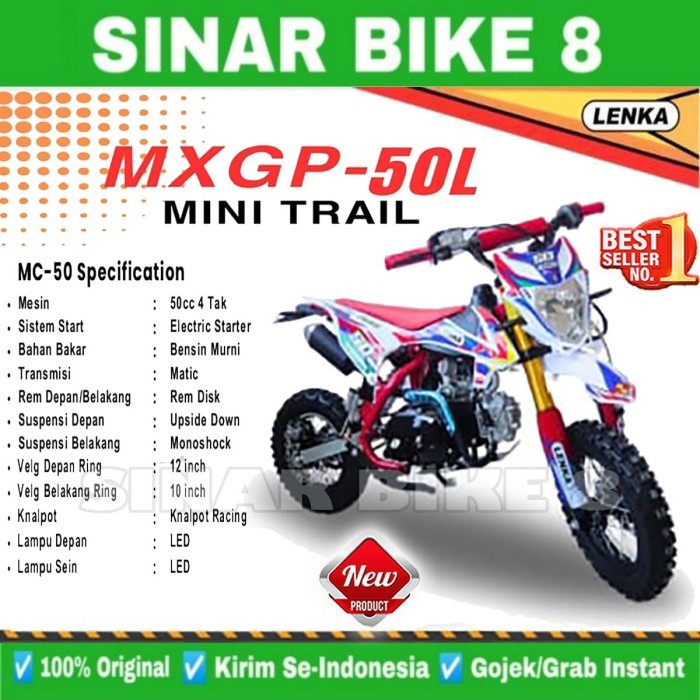 Jual Motor Mini Trail LENKA MX GP-50 L 50 cc 4 Tak Bensin Murni ...