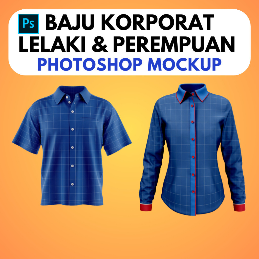 Jual V02 Template Mockup Kemeja Korporat Photoshop (File PSD yang Dapat ...