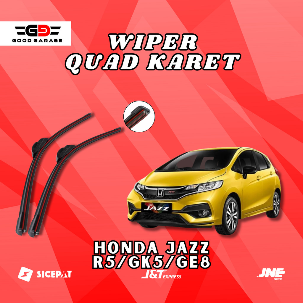 Jual Wiper Mobil Honda Jazz RS / GK5 / GE8 2009-Sekarang Frameless Quad Blade 4 Karet Sepasang ...