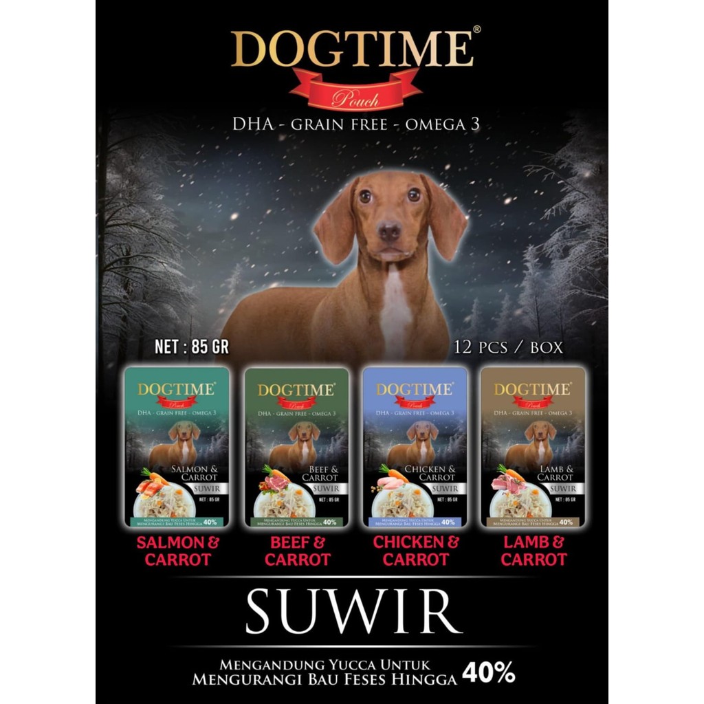 Jual DOGTIME NEW Pouch 85 GR Dog Time Wet Food Makanan Anjing Basah ...